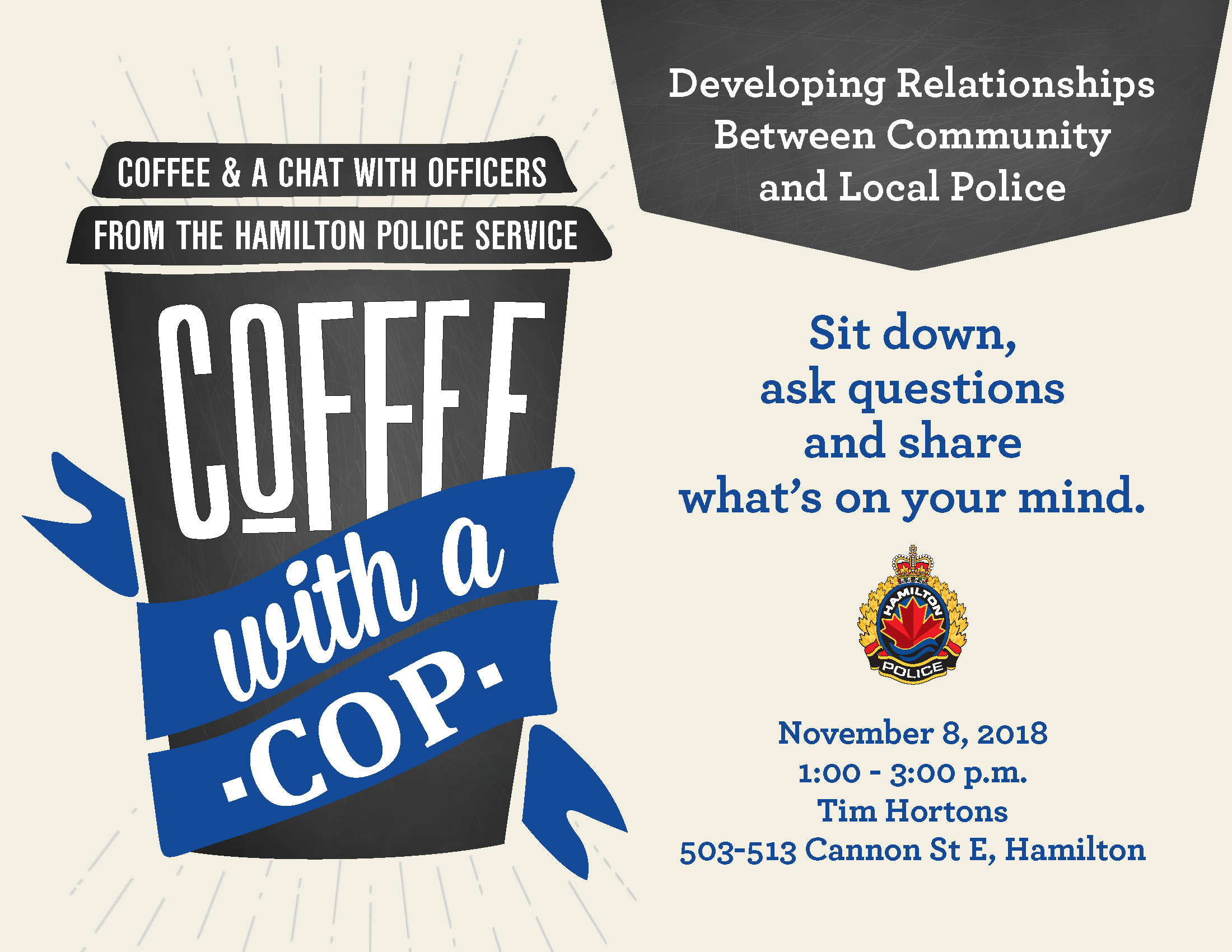 Coffee With Cop | Hamilton Police Service